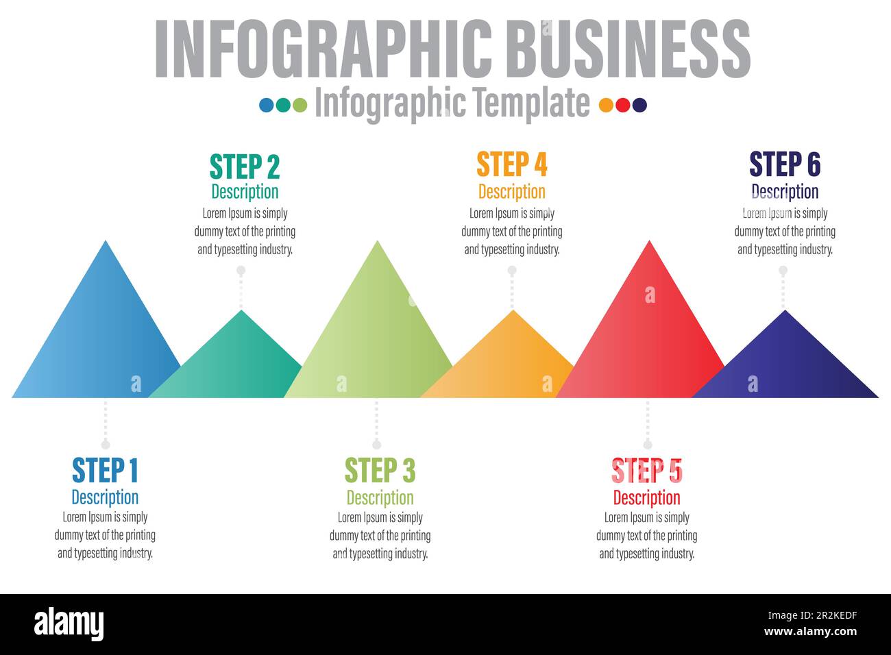 Timeline infographic template with 6 steps, 6 option 6 dot steps and ...