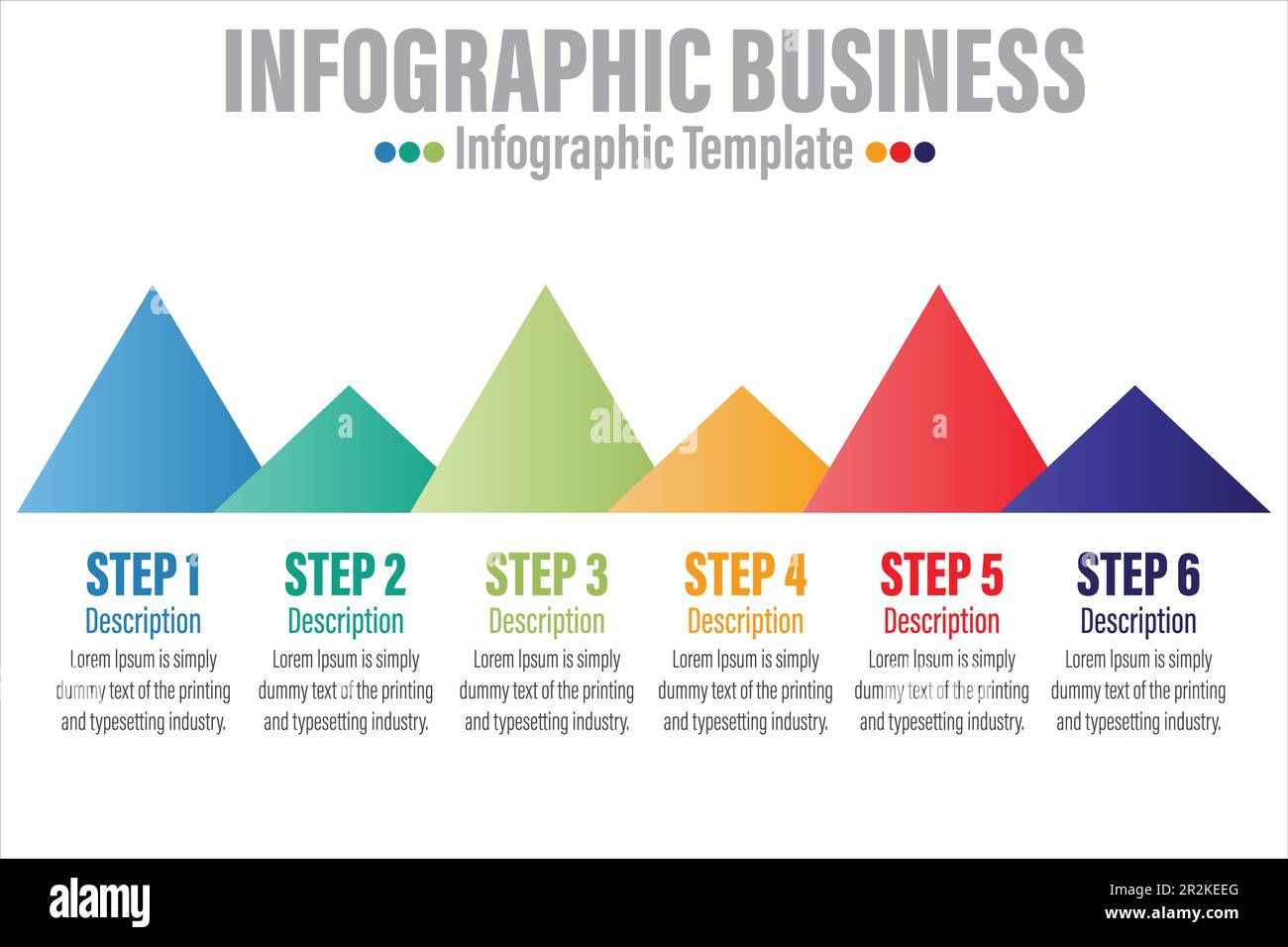 Timeline infographic template with 6 steps, 6 option 6 dot steps and ...