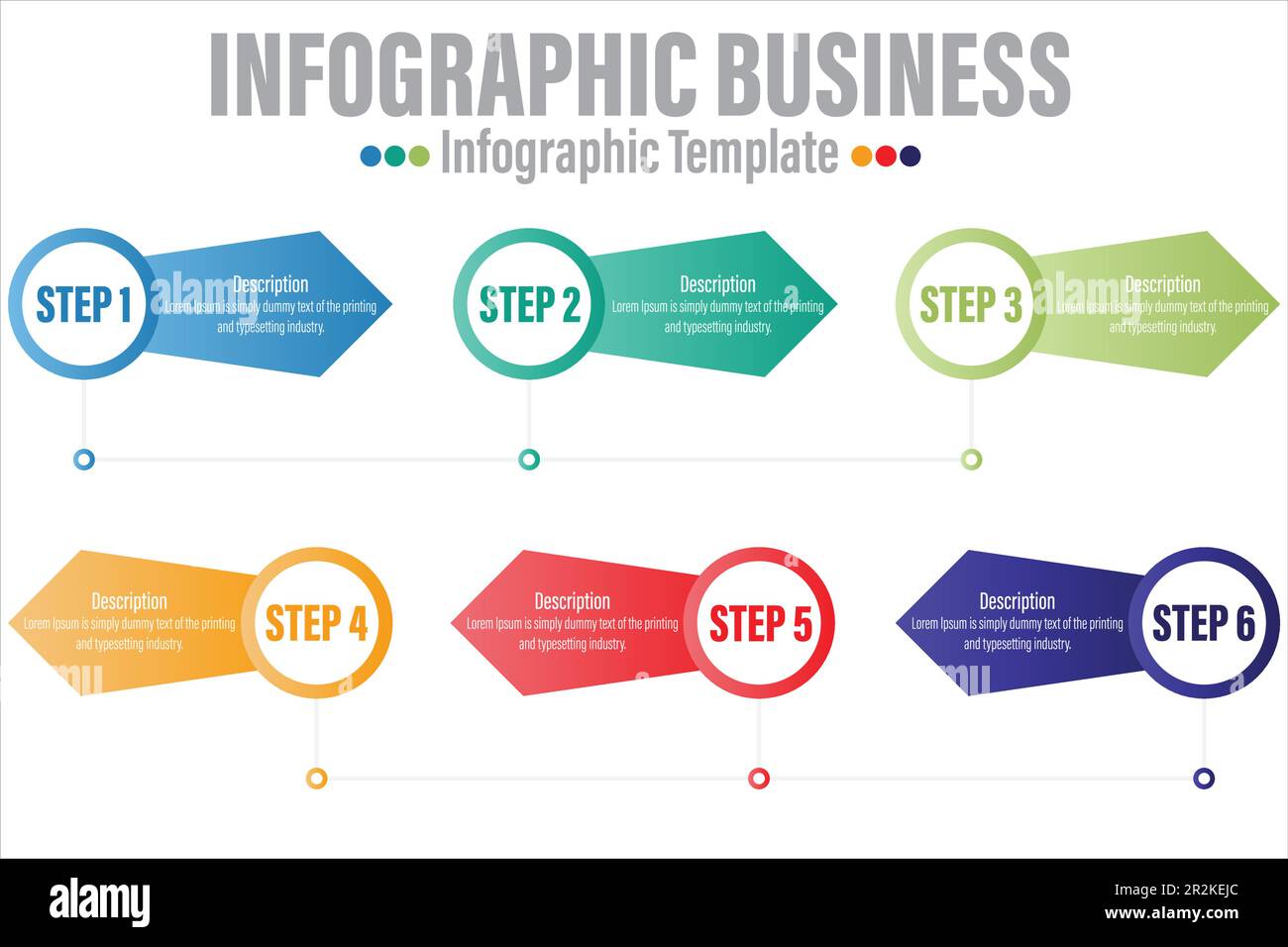 Timeline 6 Steps, six 6 option shape table chart elements with steps ...