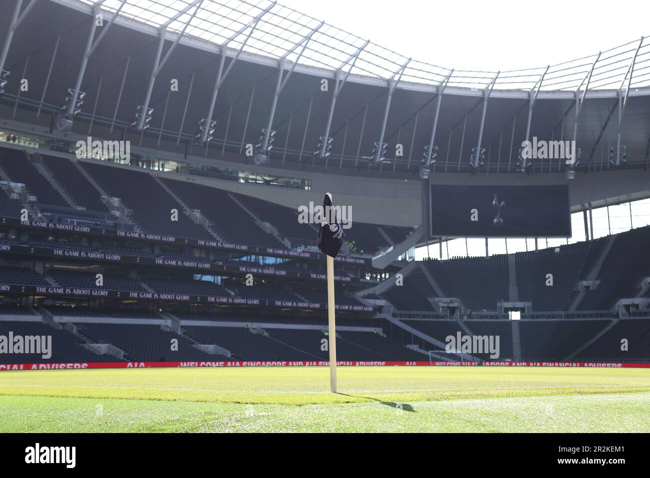 London, UK. 20th May, 2023. A corner flag seen at the Tottenham Hotspur ...