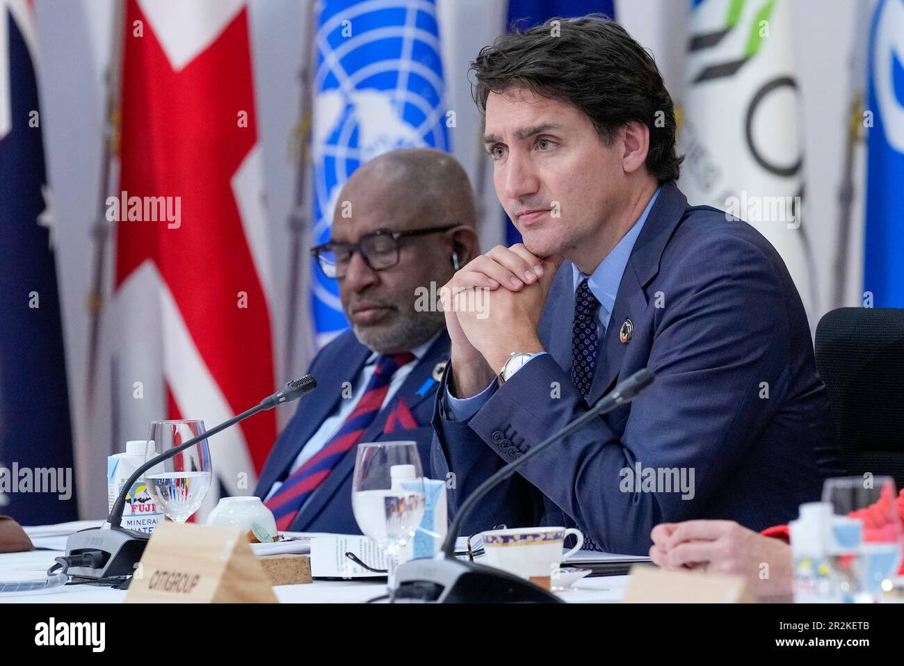 Canadian Prime Minister Justin Trudeau speaks at an event on global ...