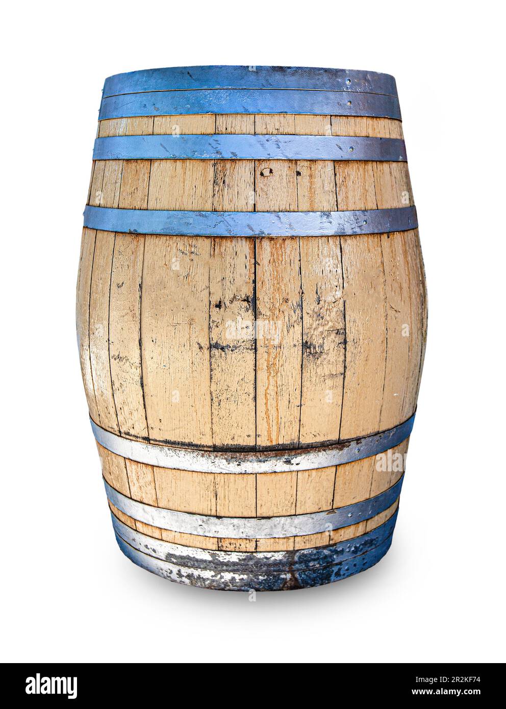 The old wooden barrel isolated on white background Stock Photo - Alamy