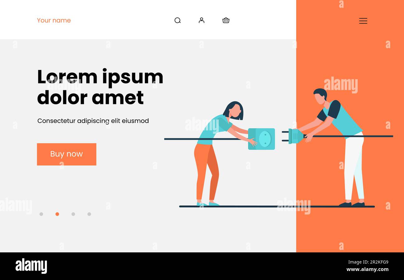 Two people connecting plug and socket Stock Vector Image & Art - Alamy