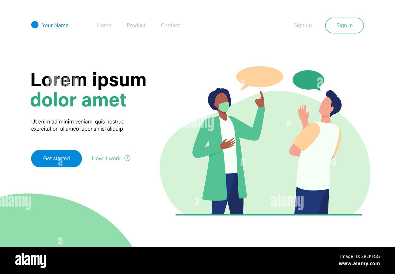 Man in mask talking with guy without mask Stock Vector Image & Art - Alamy