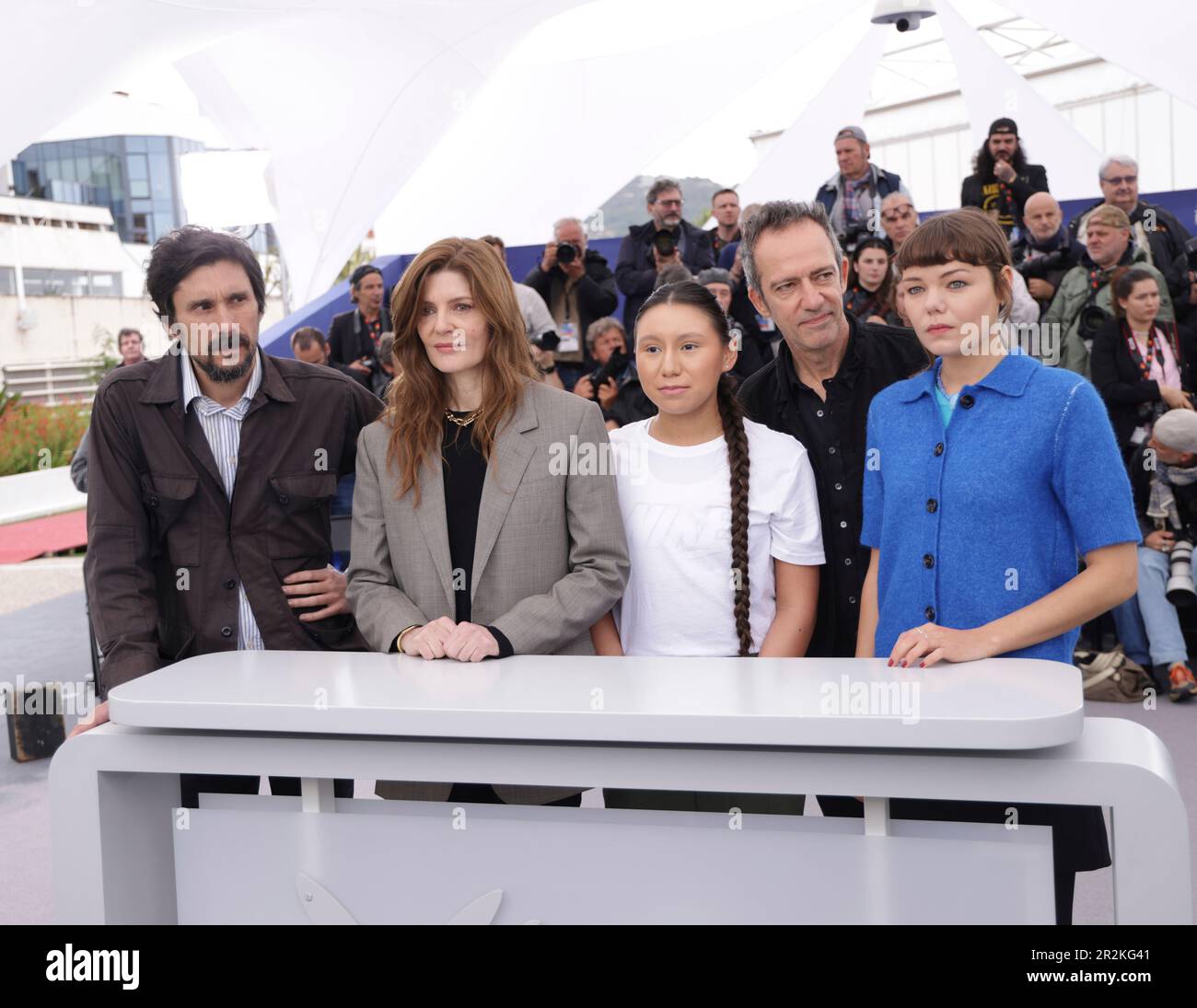 Director Lisandro Alonso, from left, Chiara Mastroianni, Sadie Lapointe ...