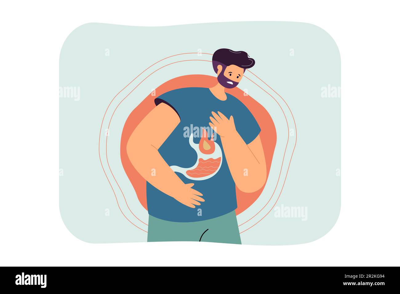 Cartoon man having stomachache Stock Vector Image & Art - Alamy