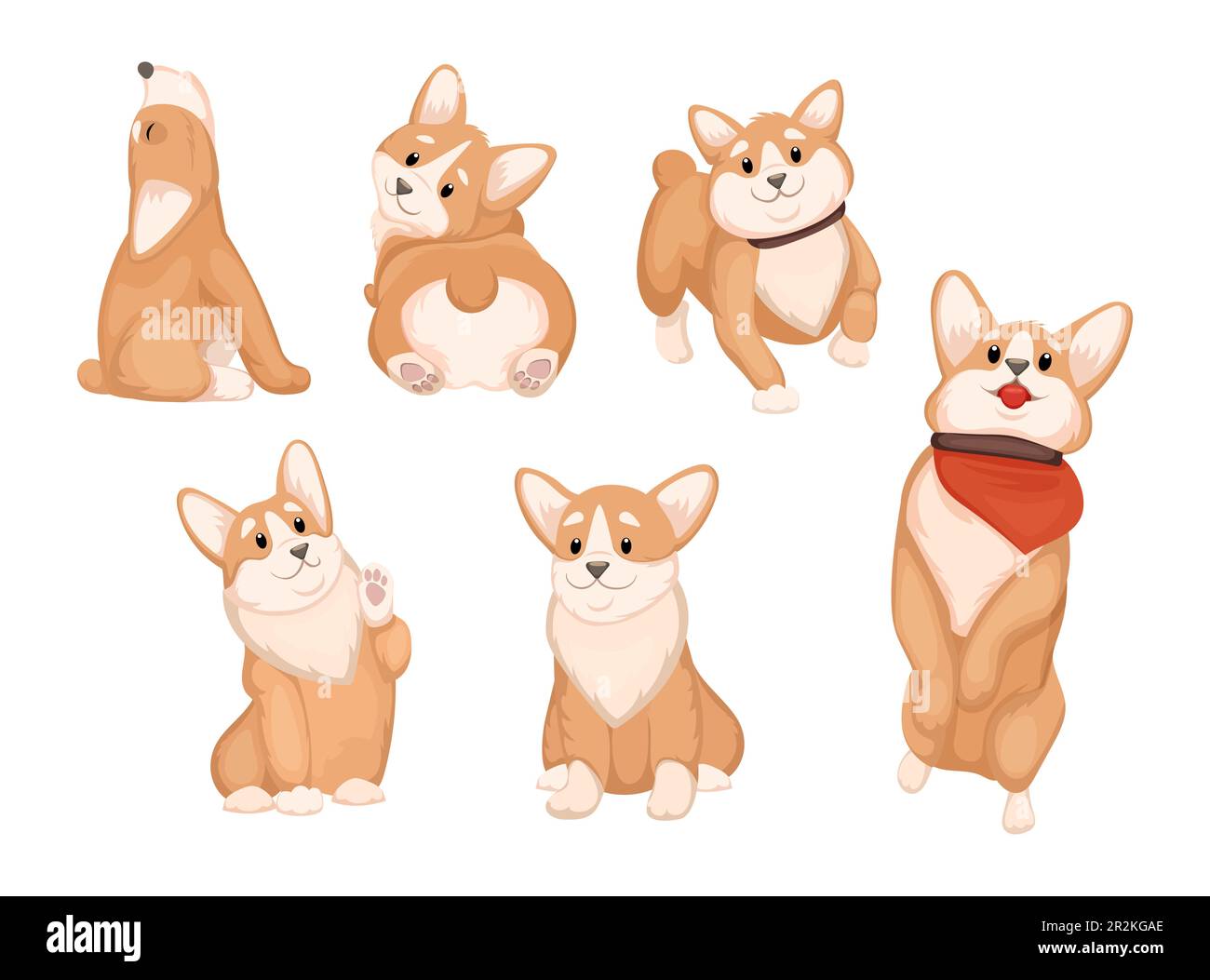 Corgi dog character set Stock Vector Images - Alamy