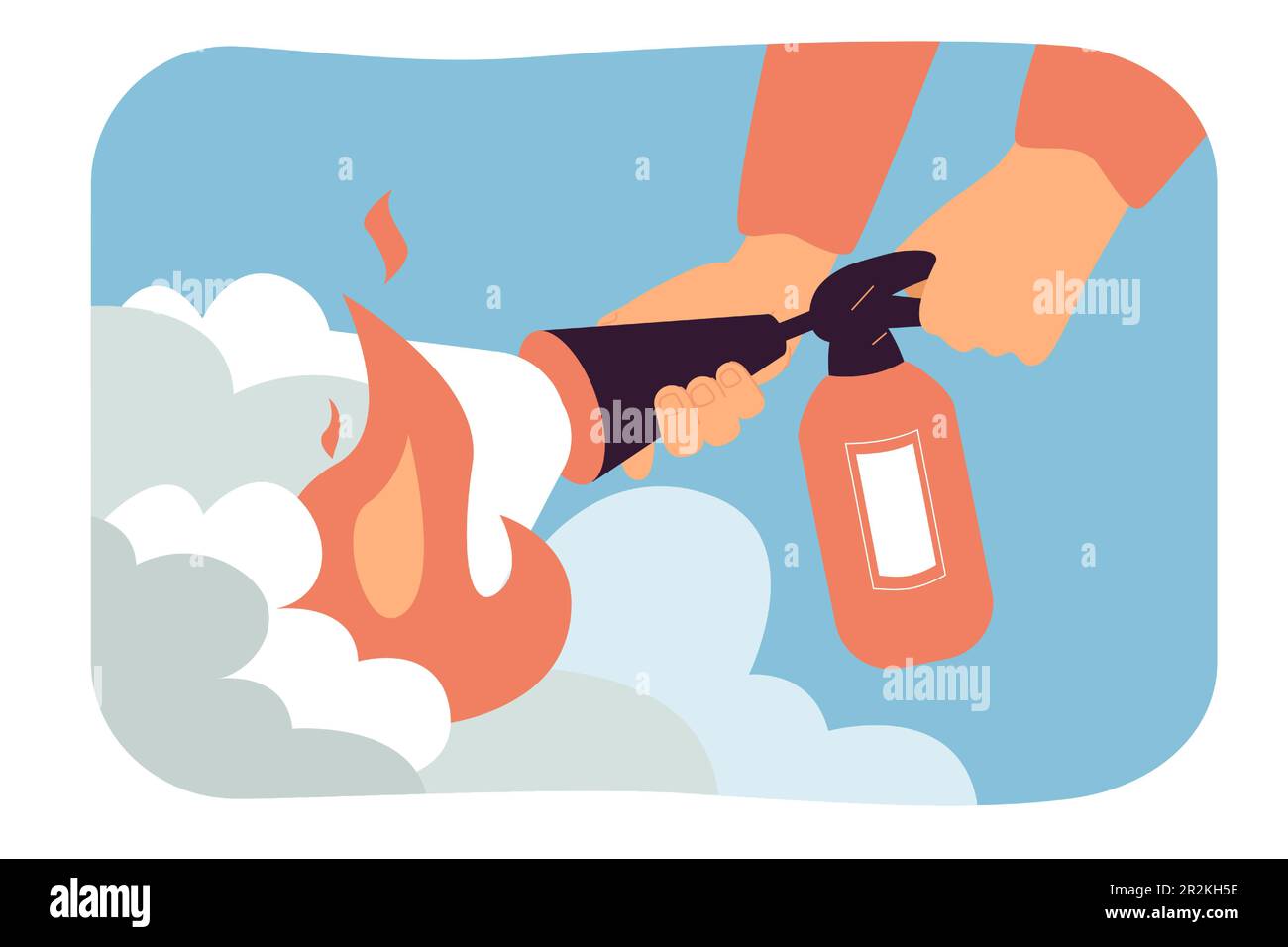 Hands of fireman with fire extinguisher Stock Vector Image & Art - Alamy