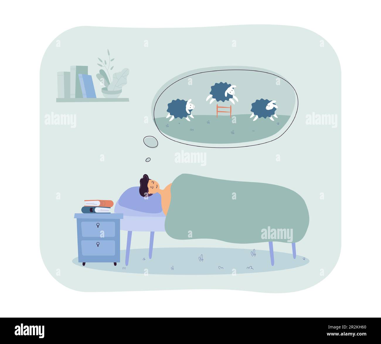 Sleepy sheep cartoon character Stock Vector Images - Alamy