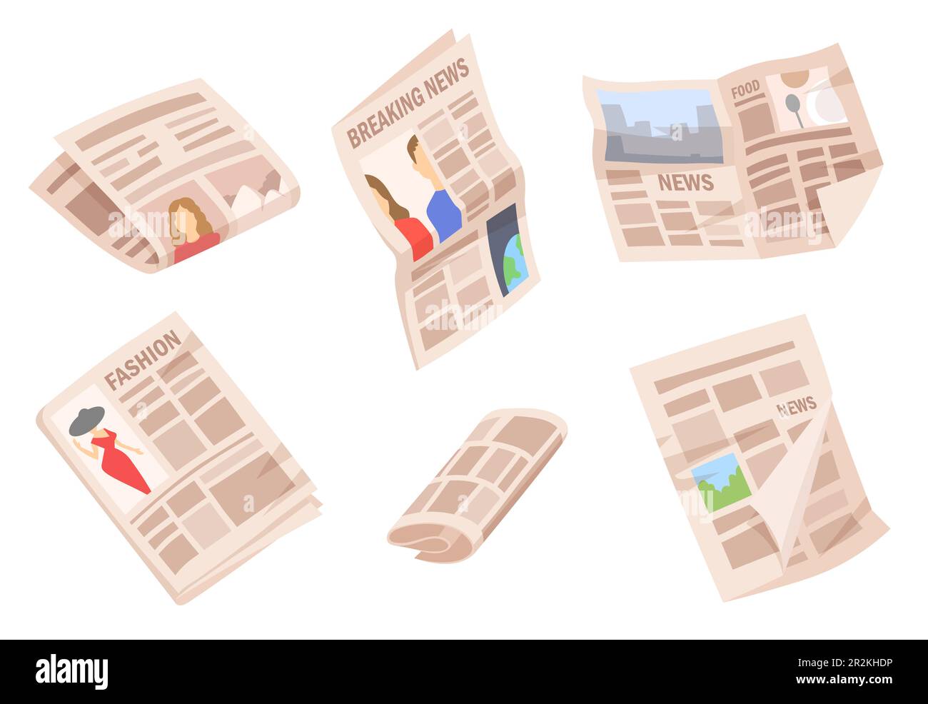 Set of newspapers isolated on white background Stock Vector Image & Art ...