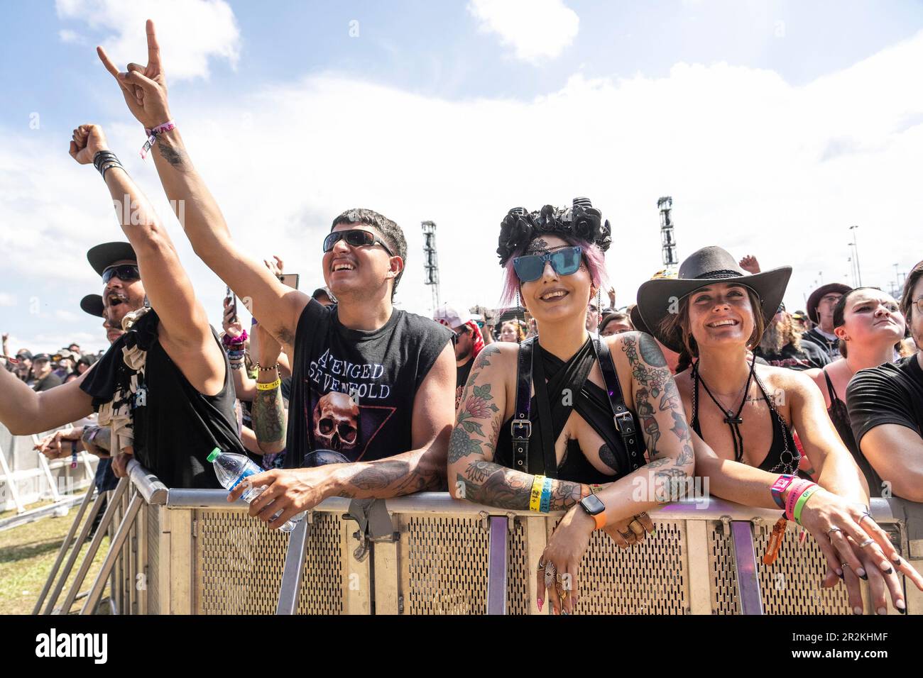 Festivalgoers are seen at the Welcome To Rockville Music Festival on ...
