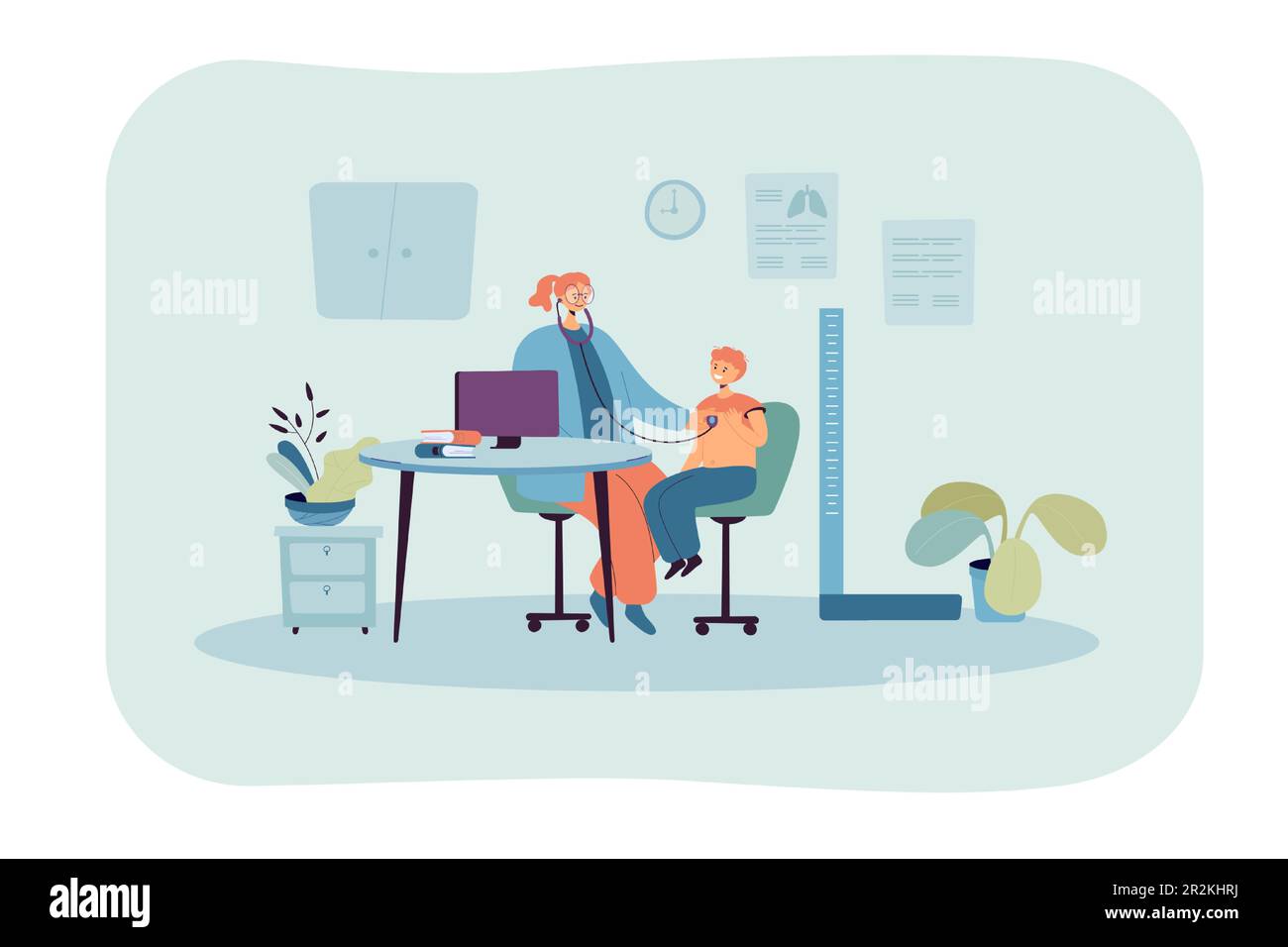 Cartoon boy at reception of pediatrician Stock Vector Image & Art - Alamy