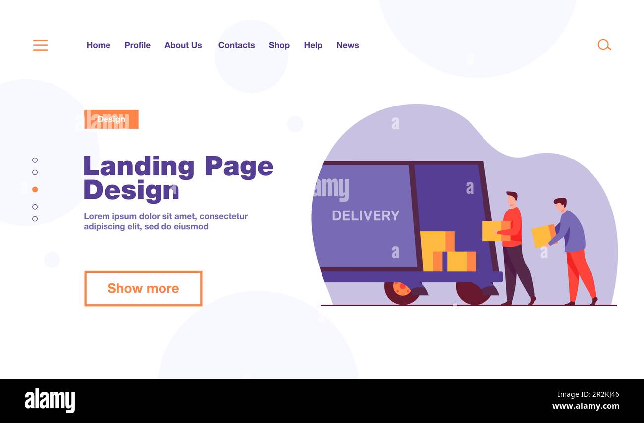 Flat design courier loading Cut Out Stock Images & Pictures - Alamy