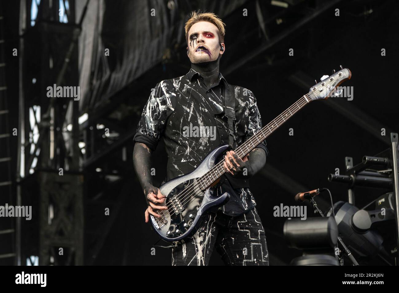 Justin Morrow of Motionless in White performs at the Welcome To Rockville Music Festival on ...