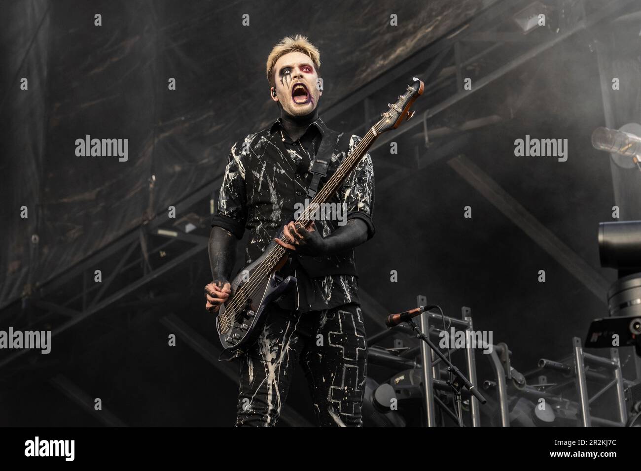 Justin Morrow of Motionless in White performs at the Welcome To ...
