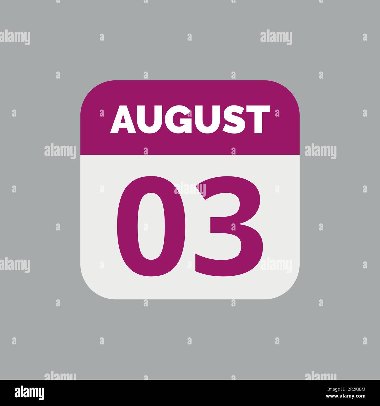 August 3 Calendar Date Icon Stock Vector Image & Art - Alamy