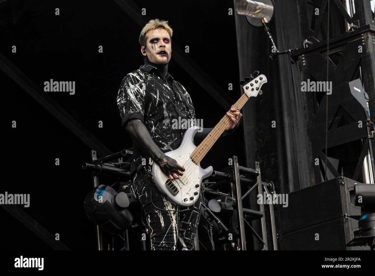 Justin Morrow of Motionless in White performs at the Welcome To ...