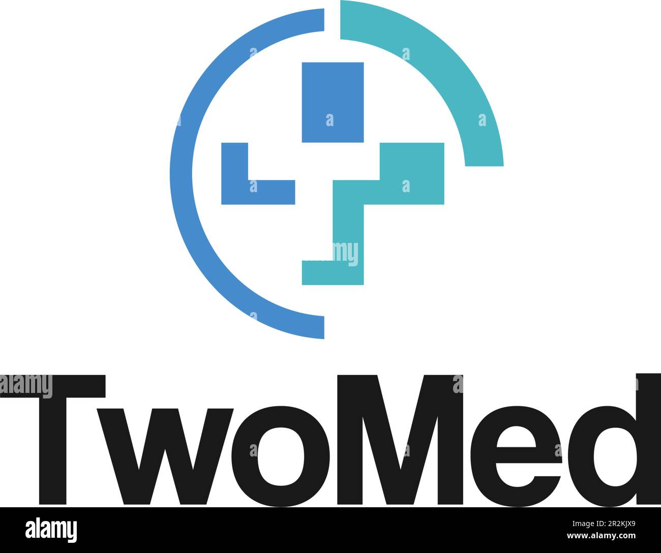 Minimalist Letter Mark Two Med Plus logo design Stock Vector Image ...