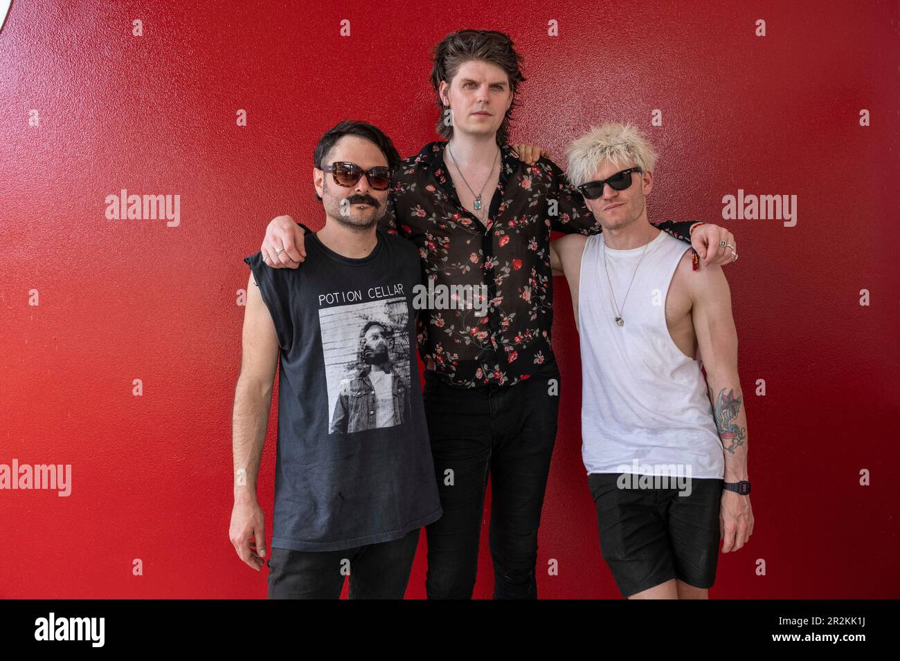 Jimi Wheelwright, left, Jamie Stephen Hall, and James Allix of Tigercub pose at the Welcome To ...