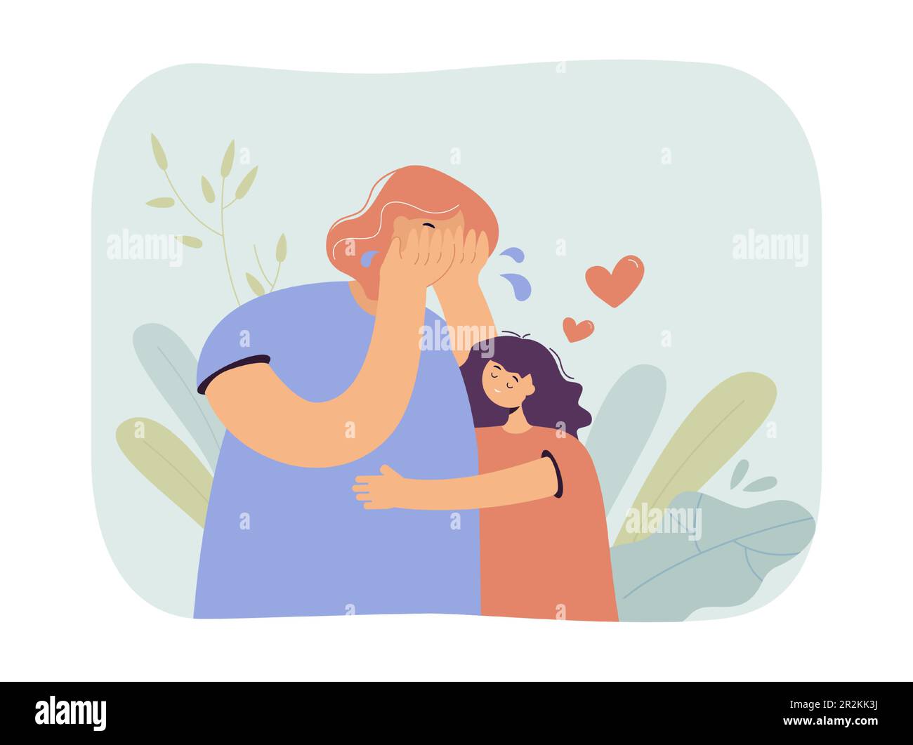 Daughter hugging crying mother Stock Vector Image & Art - Alamy
