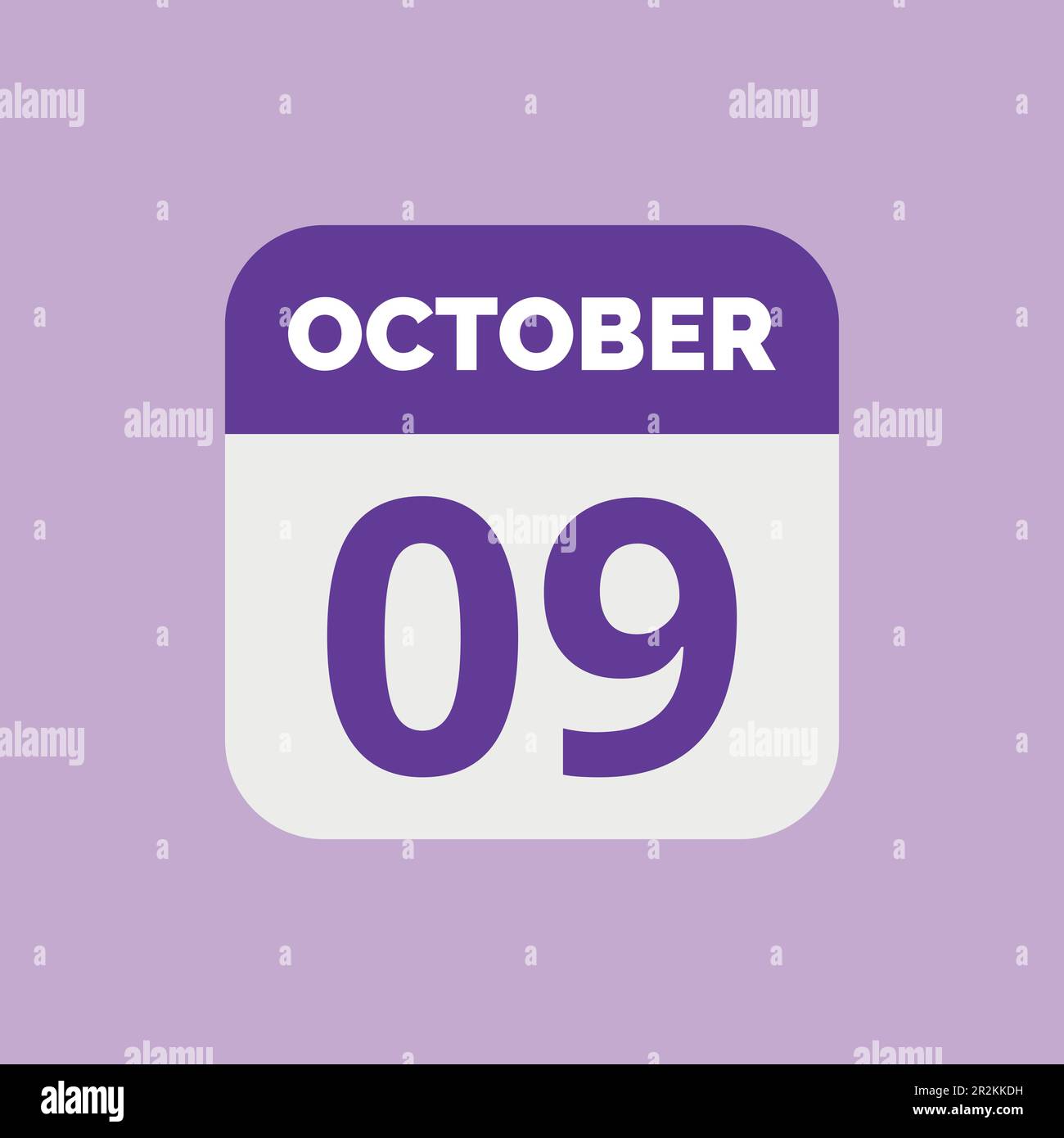 October 9 Calendar Date Icon Stock Vector Image & Art - Alamy