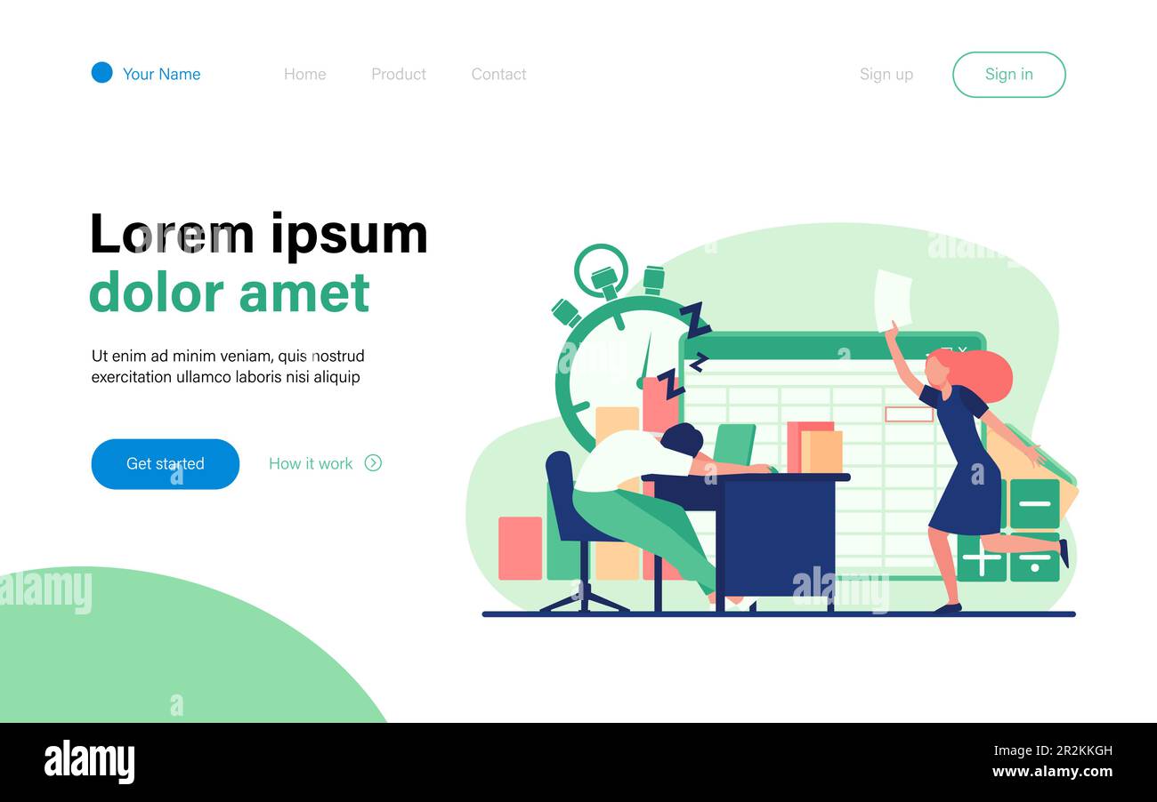 Lazy office worker Stock Vector Image & Art - Alamy