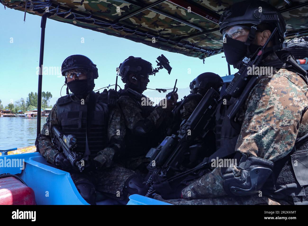 May 20, 2023, Srinagar, Jammu and Kashmir, India: Indian paramilitary commandoes conduct a ...