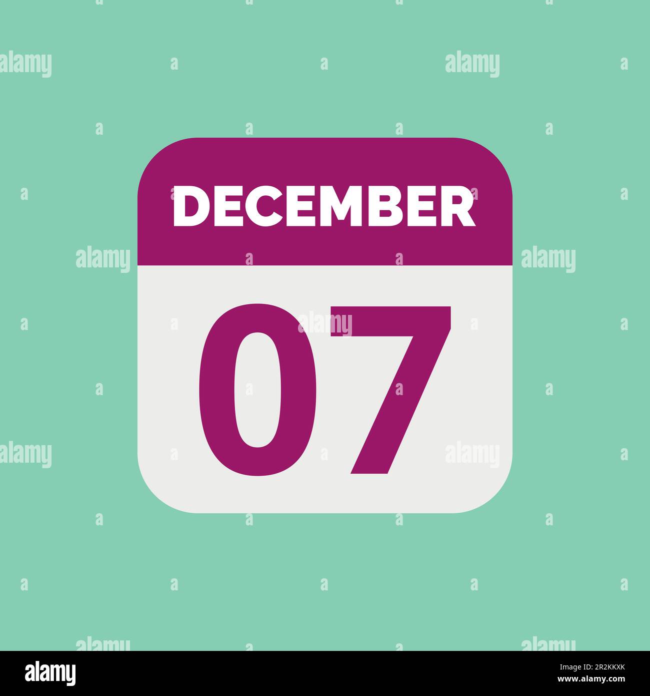 December 7 Calendar Date Icon Stock Vector Image & Art - Alamy