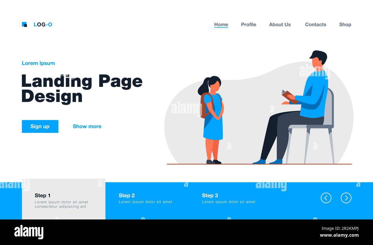 Dad checking grades of school student daughter Stock Vector Image & Art ...