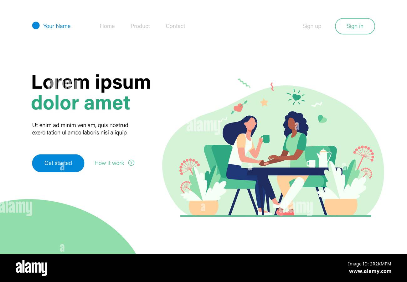 Talking over coffee Stock Vector Images - Alamy