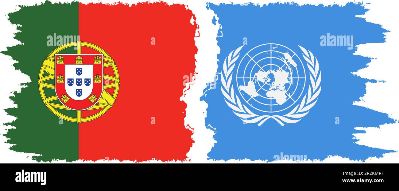 UN and Portugal grunge flags connection, vector Stock Vector Image & Art - Alamy