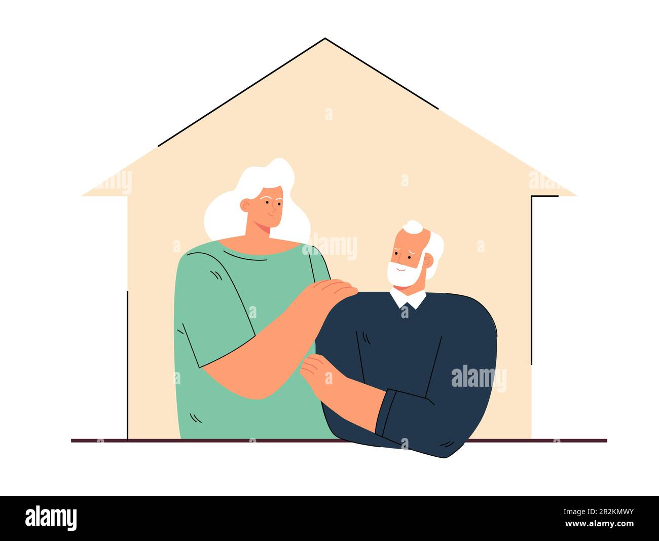 Elderly couple at home vector illustration Stock Vector Image & Art - Alamy