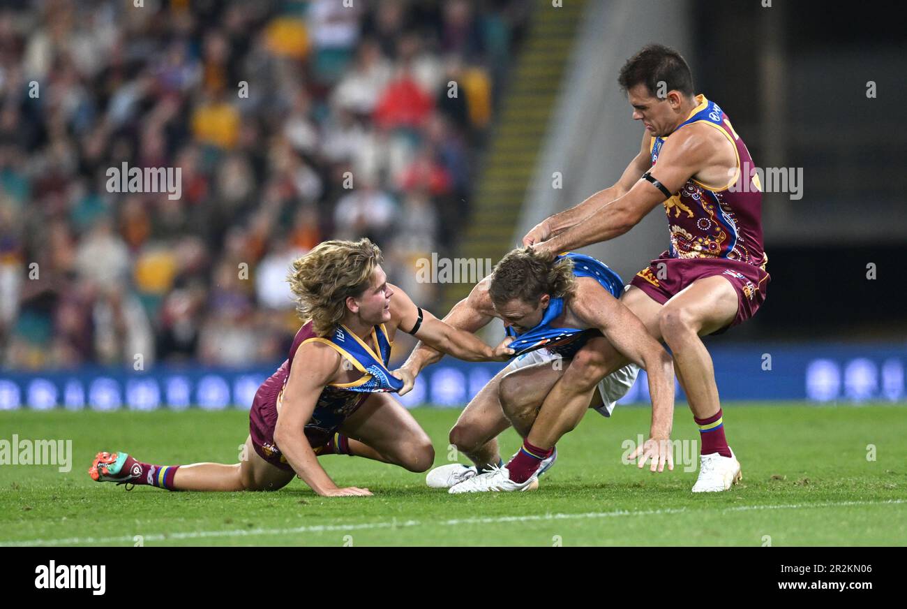 Will Ashcroft (left) and Brandon Starcevich (right) of the Lions are ...