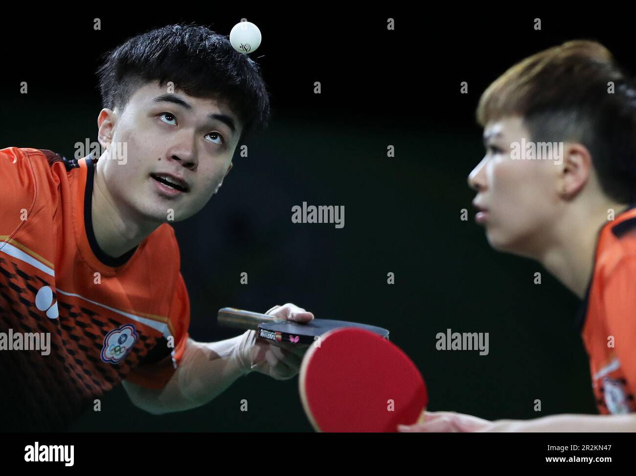 Durban, South Africa. 20th May, 2023. Lin Yun-Ju (L)/Chen Szu-Yu of Chinese Taipei serve during ...