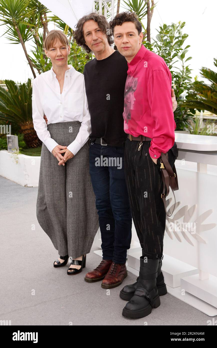 Sandra Huller, from left, director Jonathan Glazer, and Christian ...