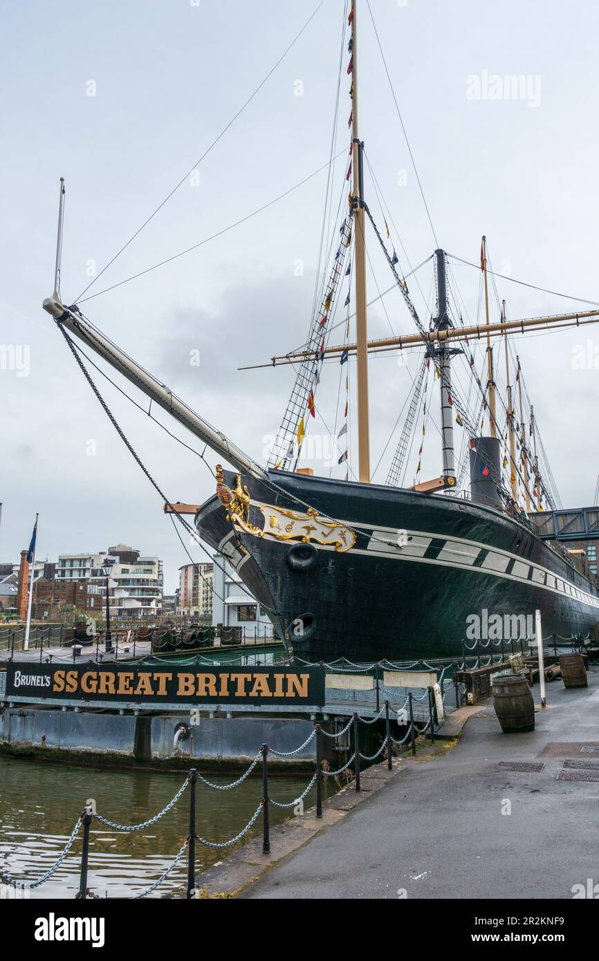General view of Brunel’s restored SS Great Britain in Bristol Docks ...
