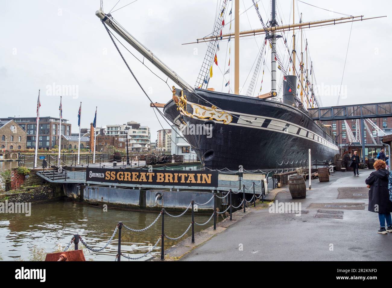 General view of Brunel’s restored SS Great Britain in Bristol Docks ...