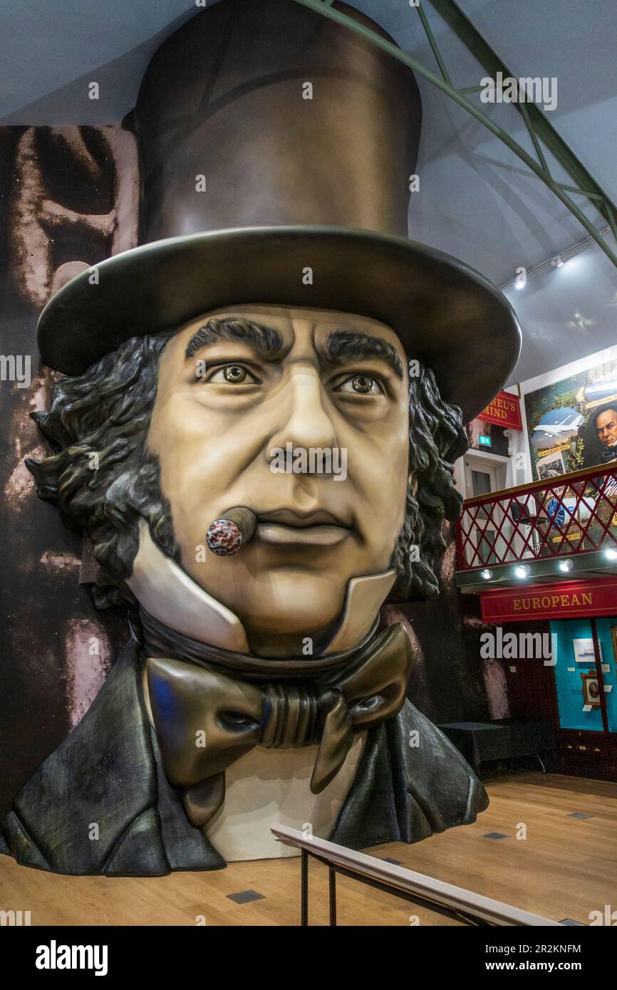 Giant fibreglass replica of Brunel’s head in Being Brunel Exhibition ...