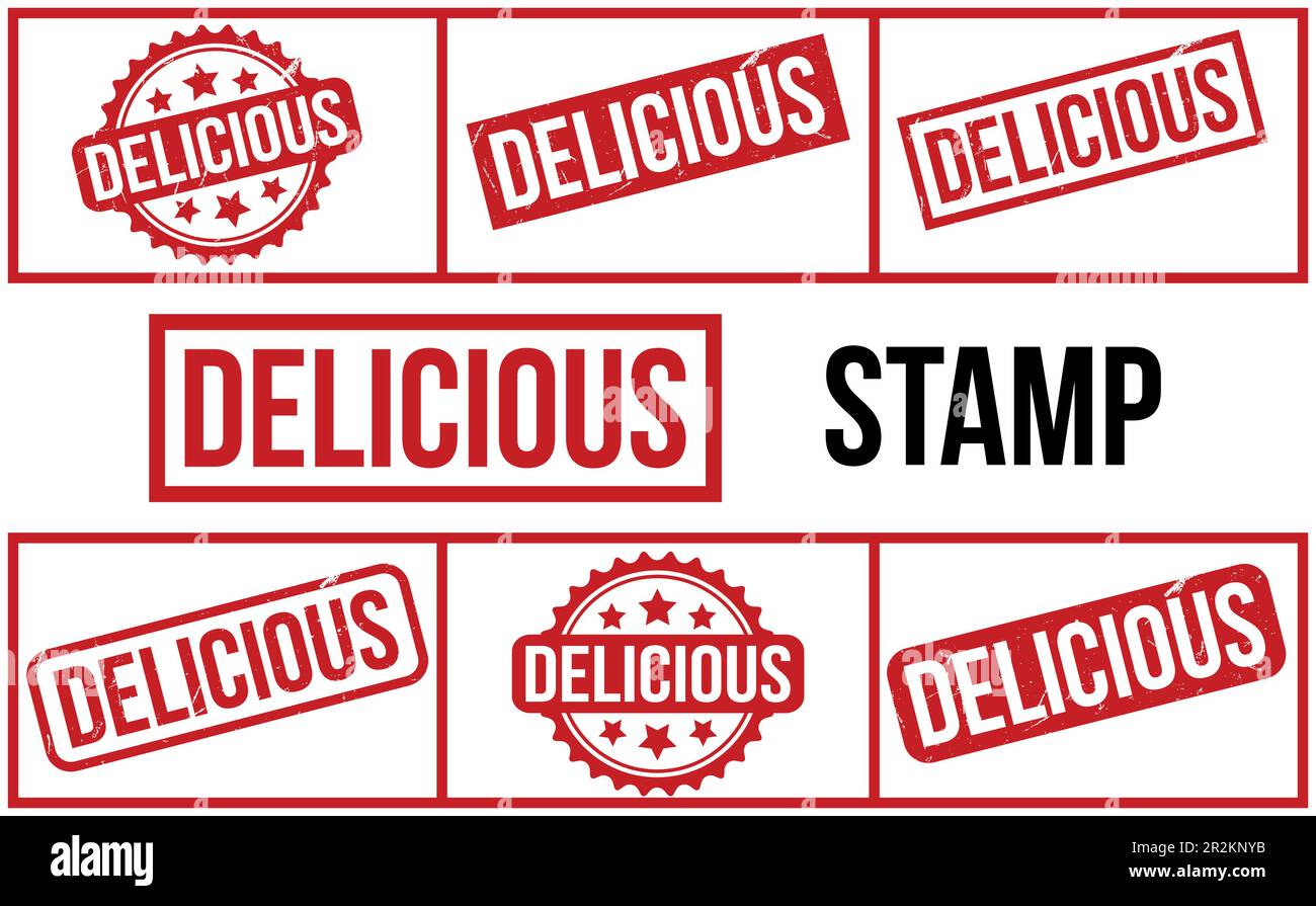Delicious Rubber Stamp set Vector Stock Vector Image & Art - Alamy