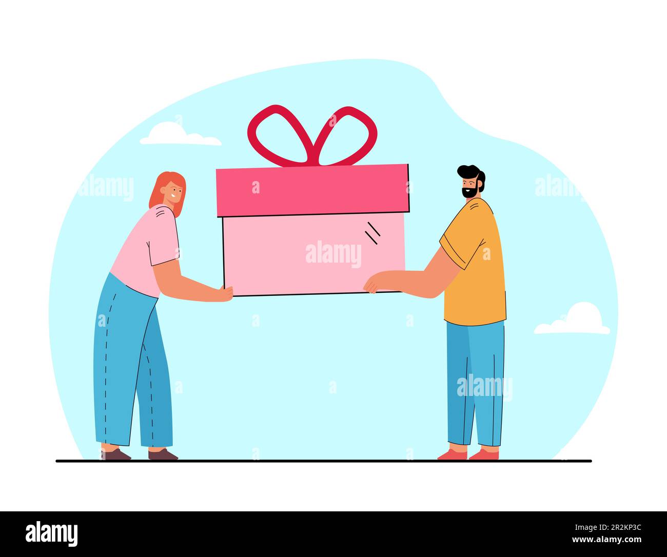 Bearded boyfriend giving gift hi-res stock photography and images - Alamy