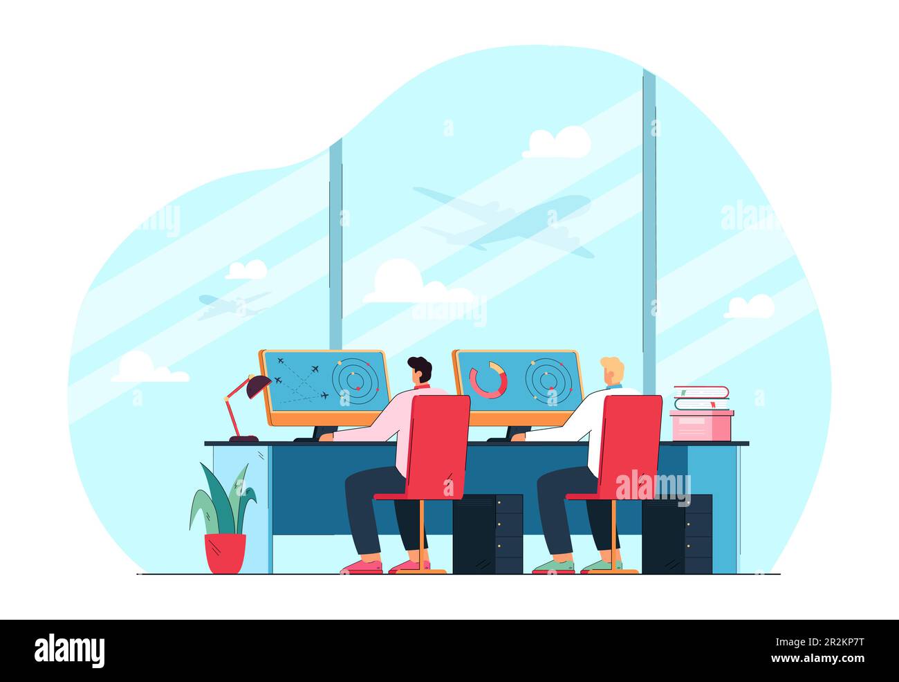 Man in airport control tower hi-res stock photography and images - Alamy