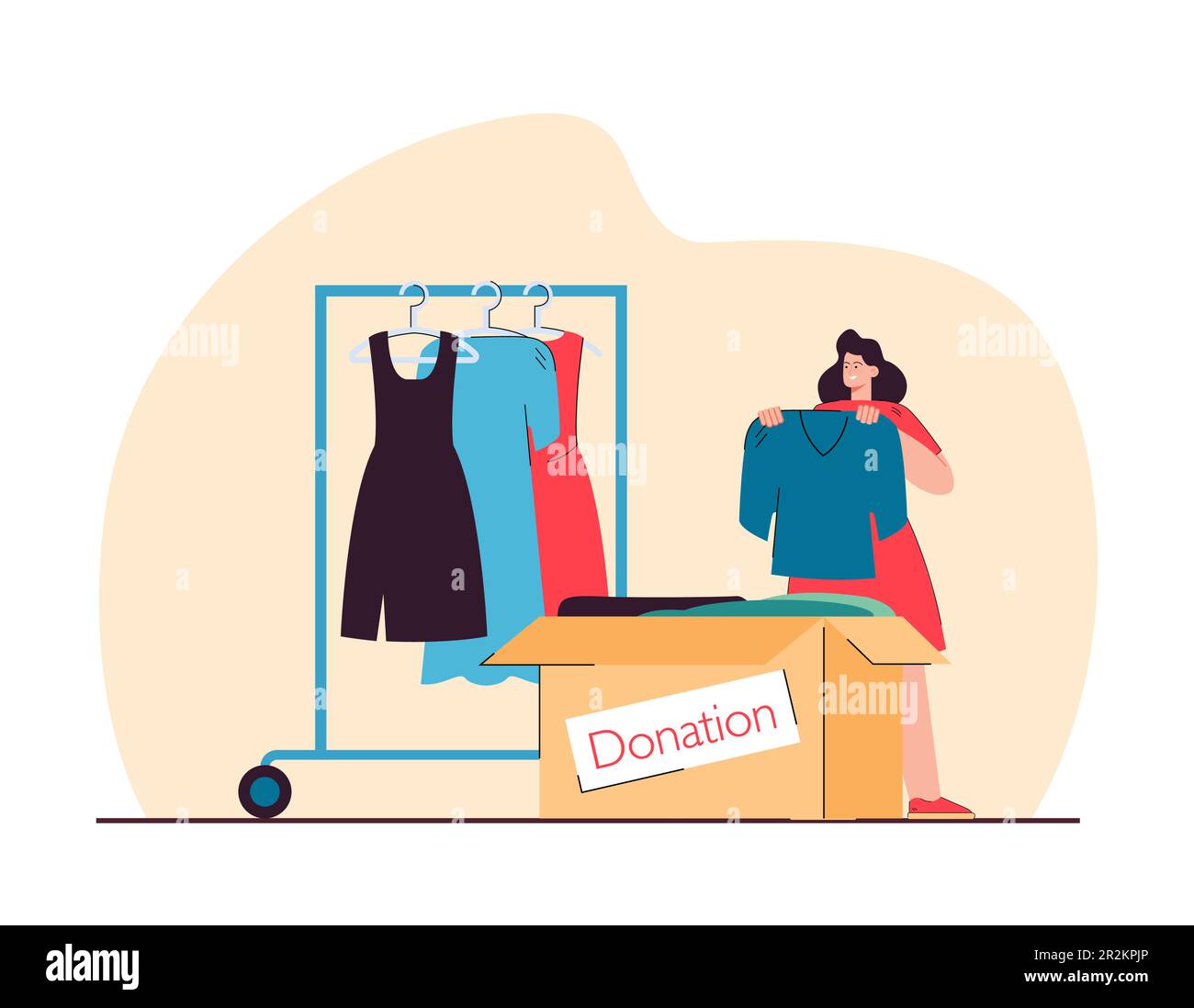 Woman clothes wardrobe putting Stock Vector Images - Alamy