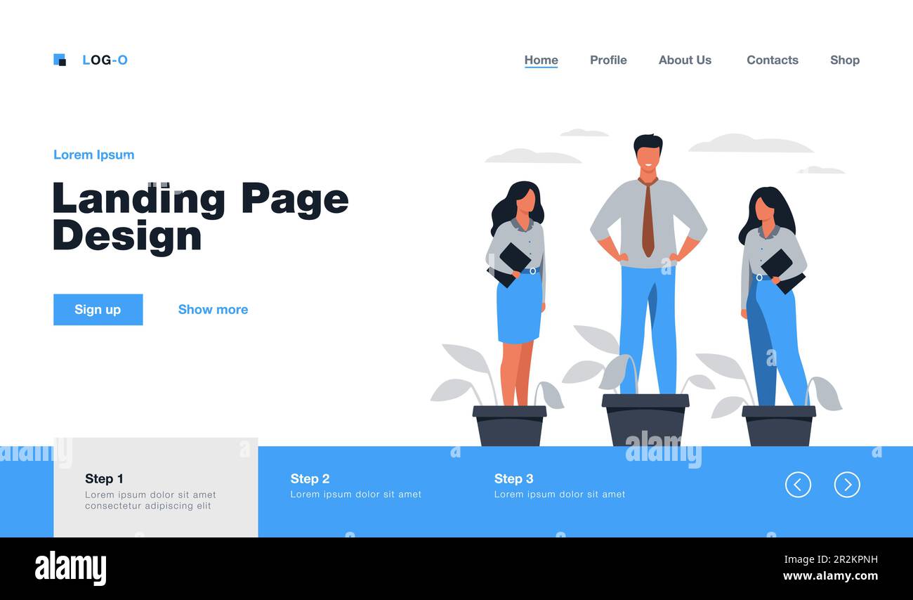 Employer growing business professionals metaphor Stock Vector Image ...