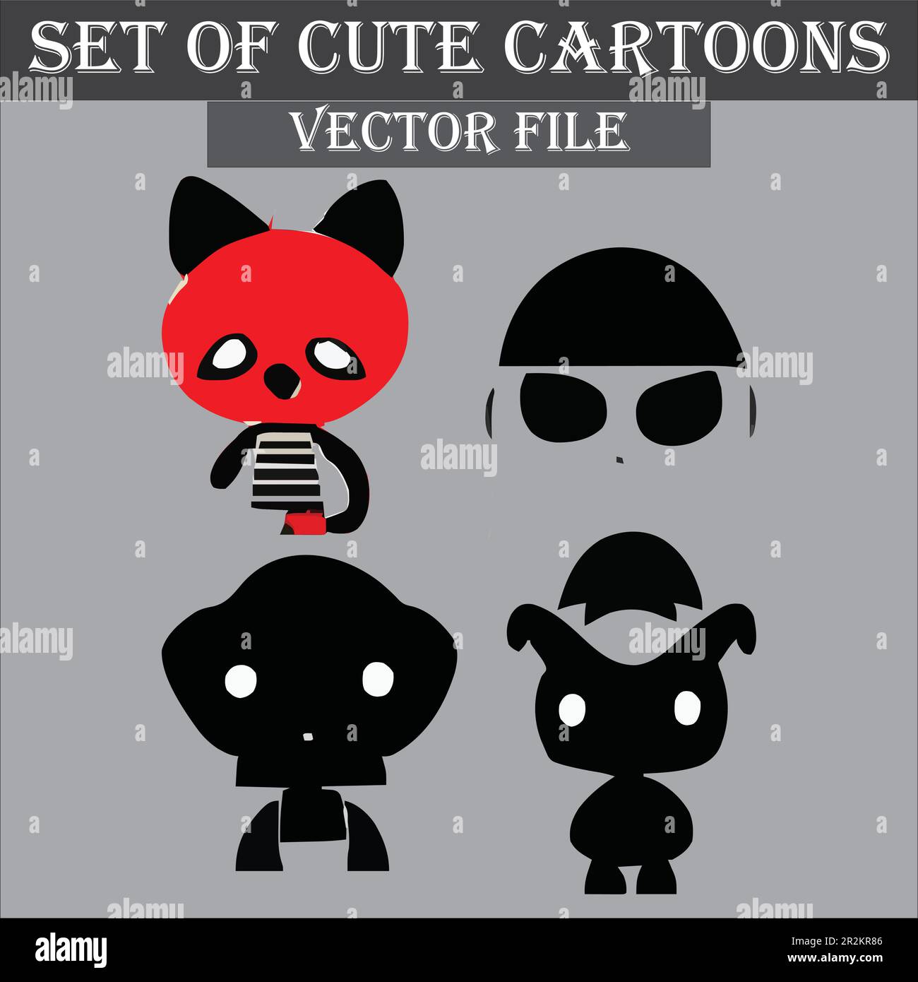 Cute cartoon characters designs vector file Stock Vector Image & Art ...