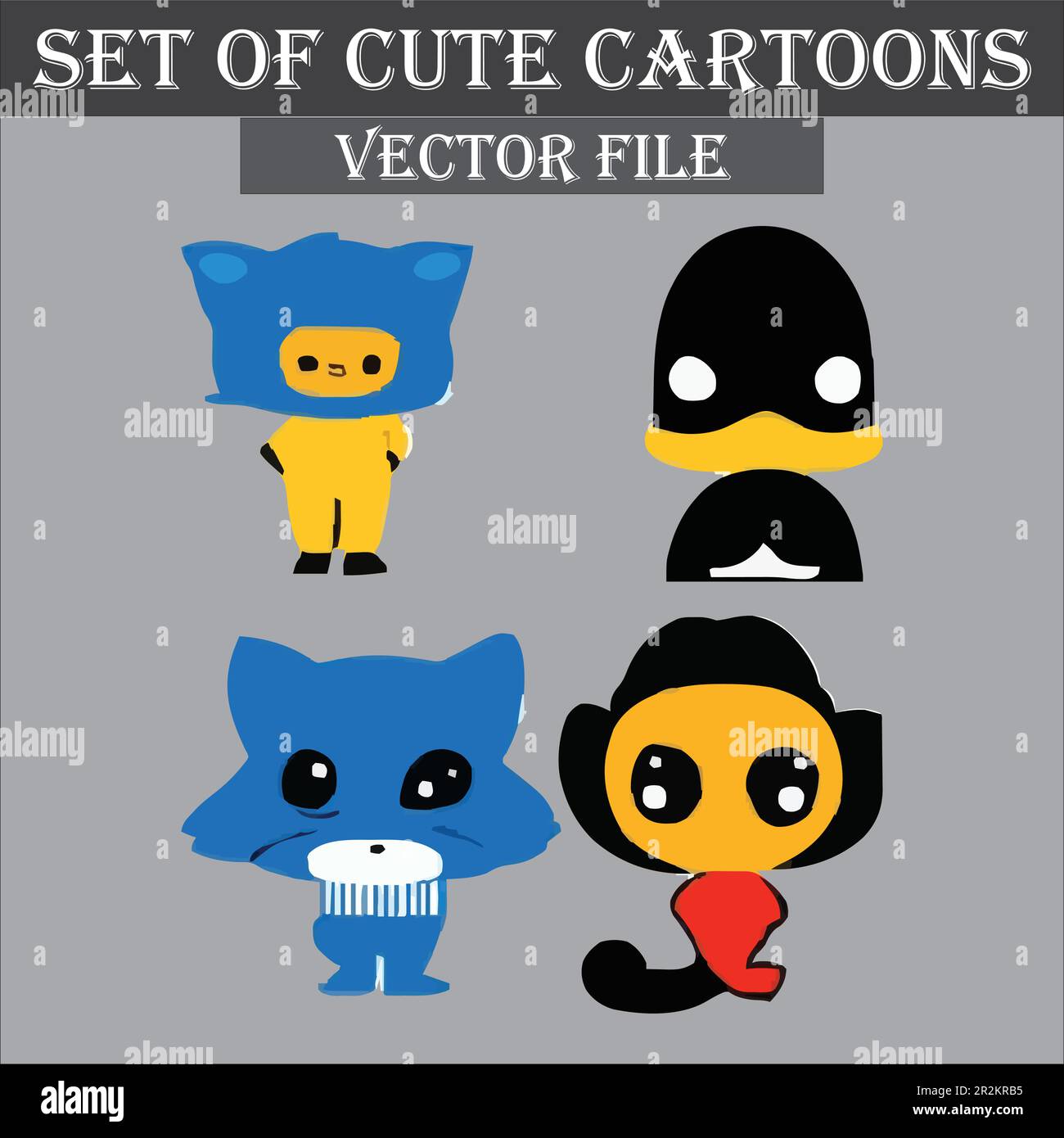 Cute cartoon characters designs vector file Stock Vector Image & Art ...