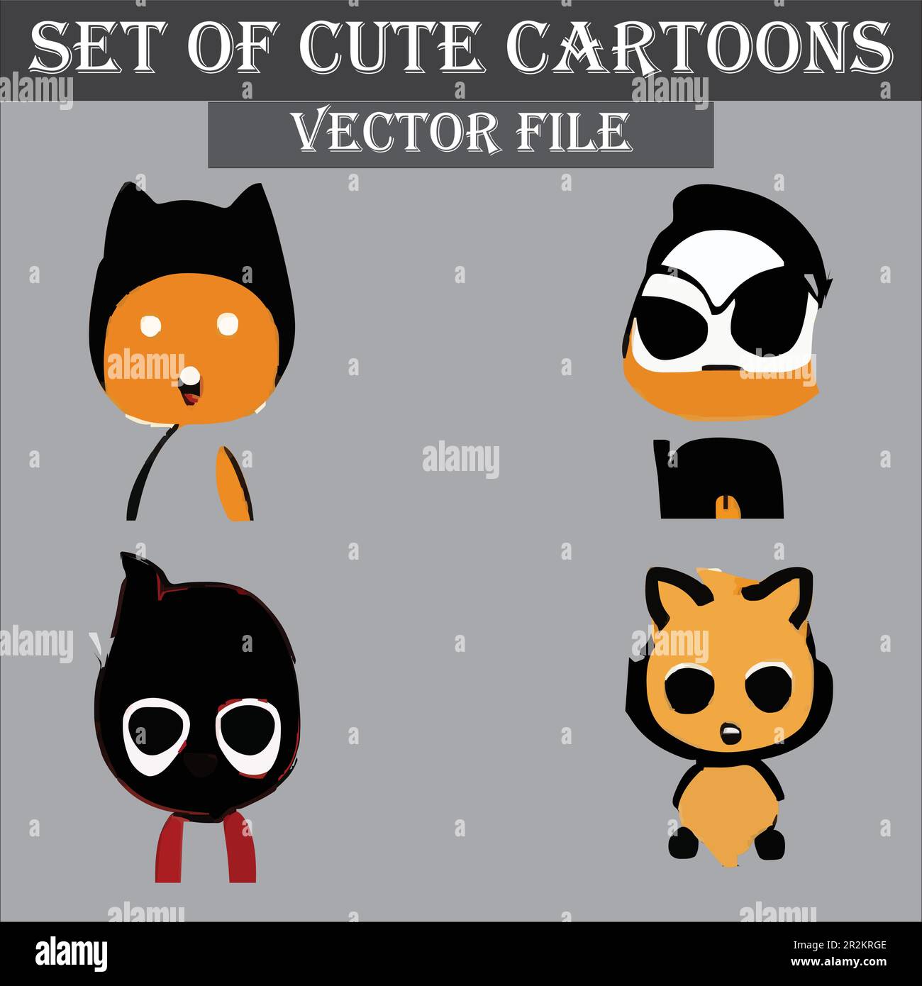Cute cartoon characters designs vector file Stock Vector Image & Art ...