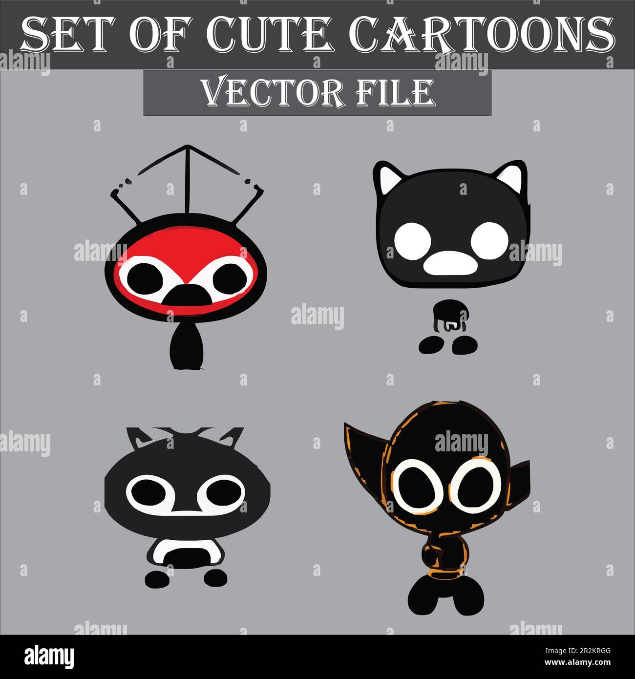 Cute cartoon characters designs vector file Stock Vector Image & Art ...