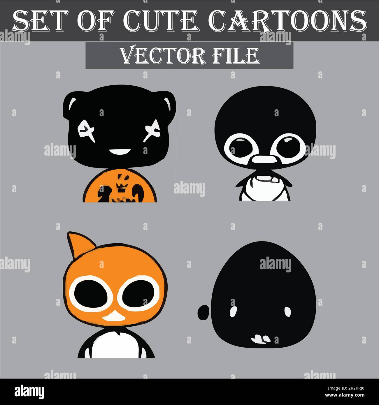 Cute cartoon characters designs vector file Stock Vector Image & Art ...