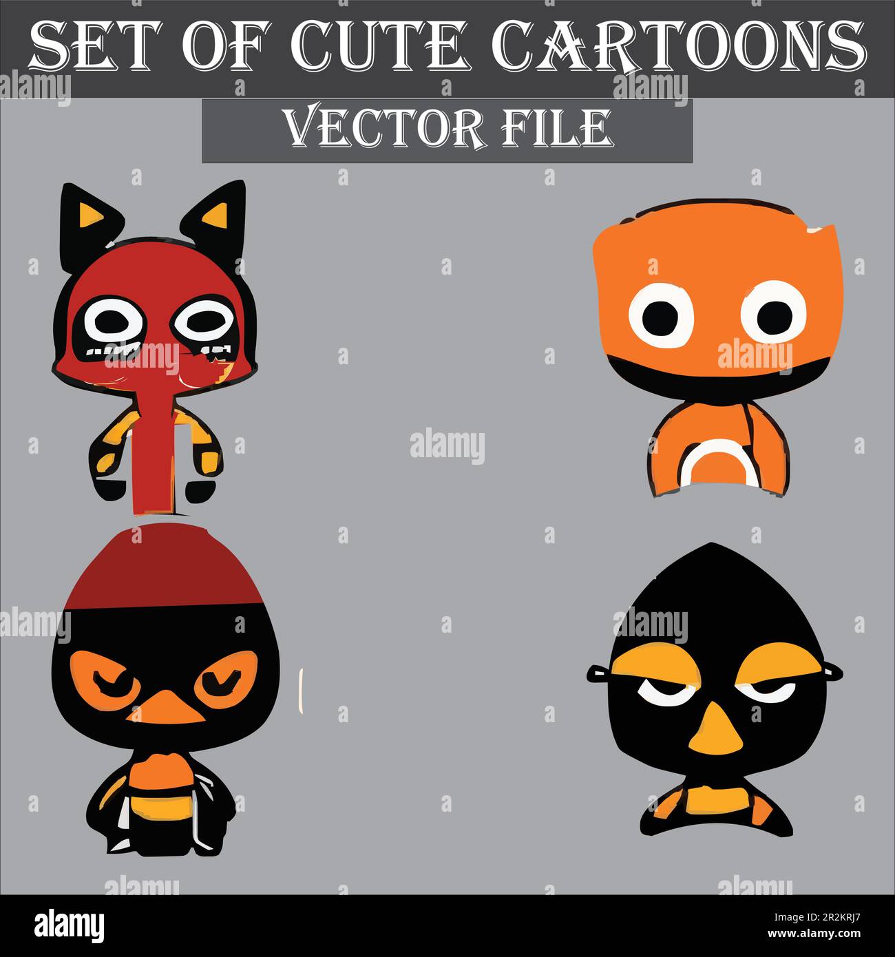 Cute cartoon characters designs vector file Stock Vector Image & Art ...