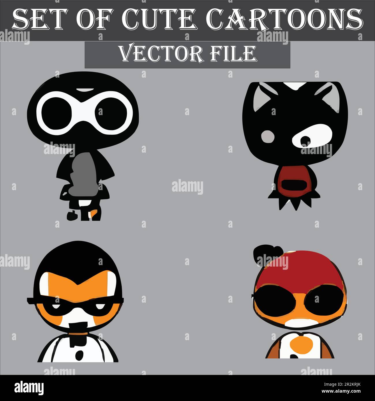 Cute cartoon characters designs vector file Stock Vector Image & Art ...
